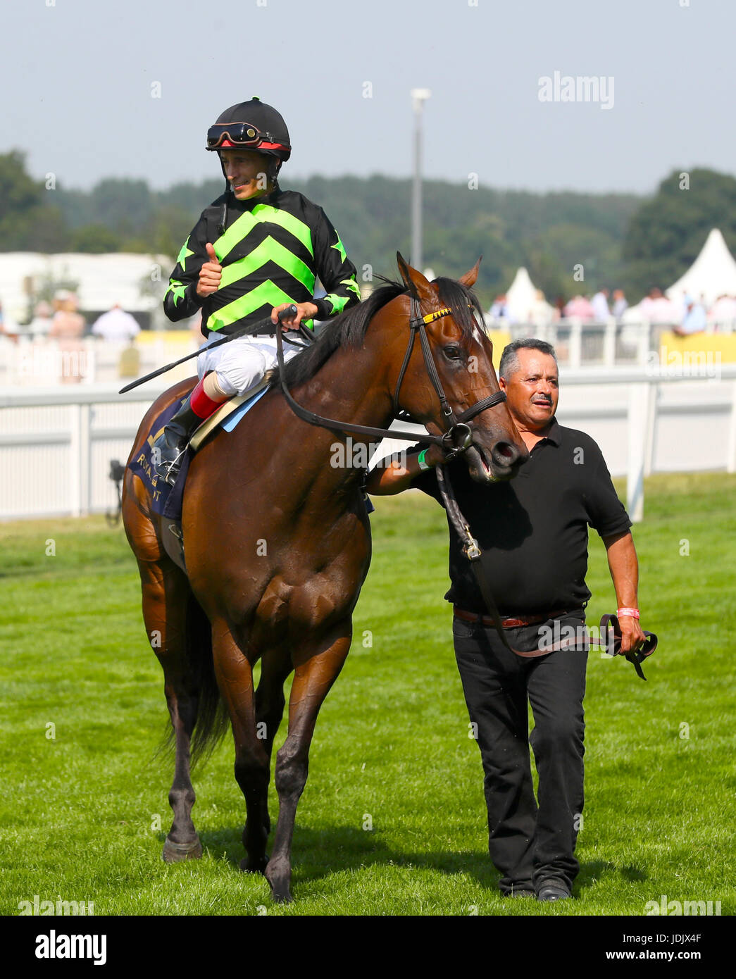 Jockey John Velazquez gives the thumbs up after winning the King's ...