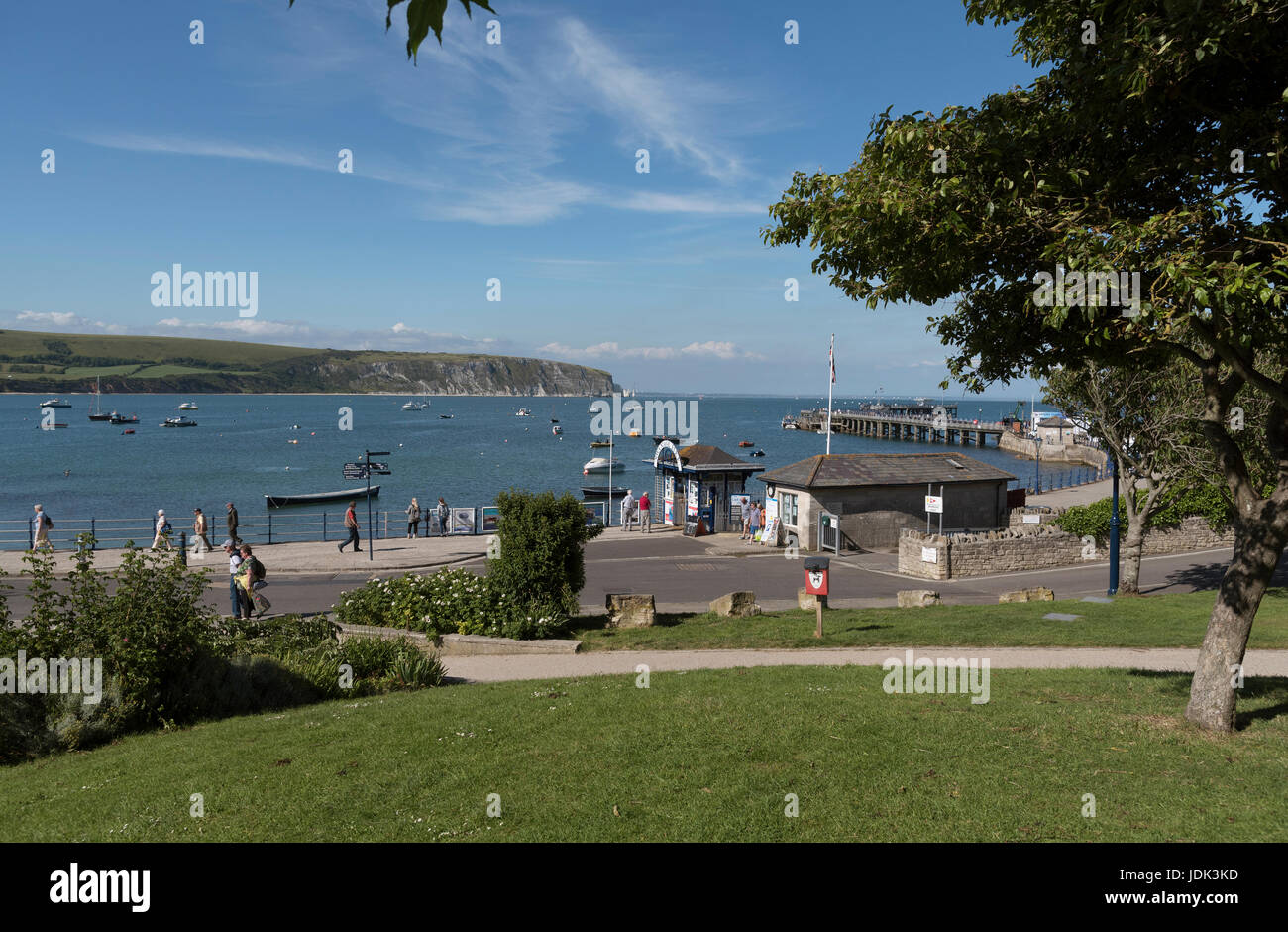 Swanage Pier and the Jurassic coastline Dorset England UK. June 2017 ...