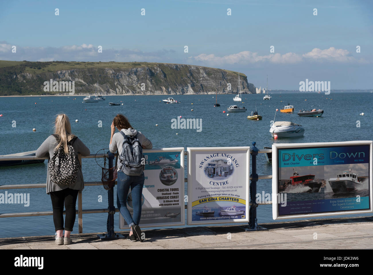 Swanage Pier and the Jurassic coastline Dorset England UK. June 2017 ...