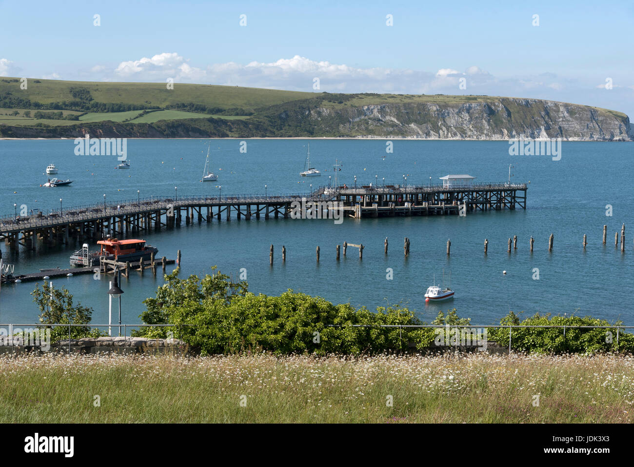 Swanage Pier and the Jurassic coastline Dorset England UK. June 2017 ...