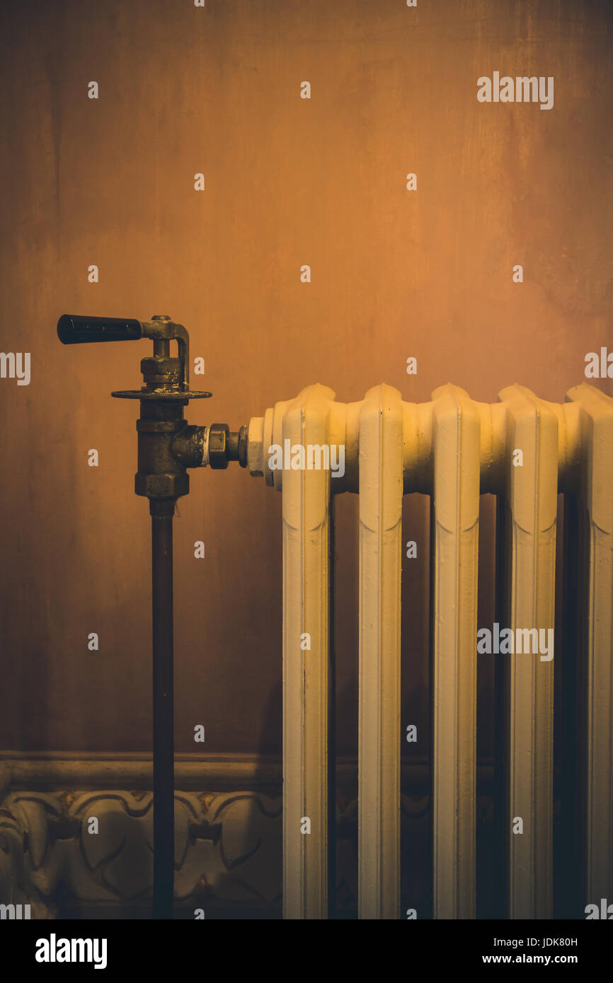 Vintage Metal radiator heater Stock Photo - Alamy