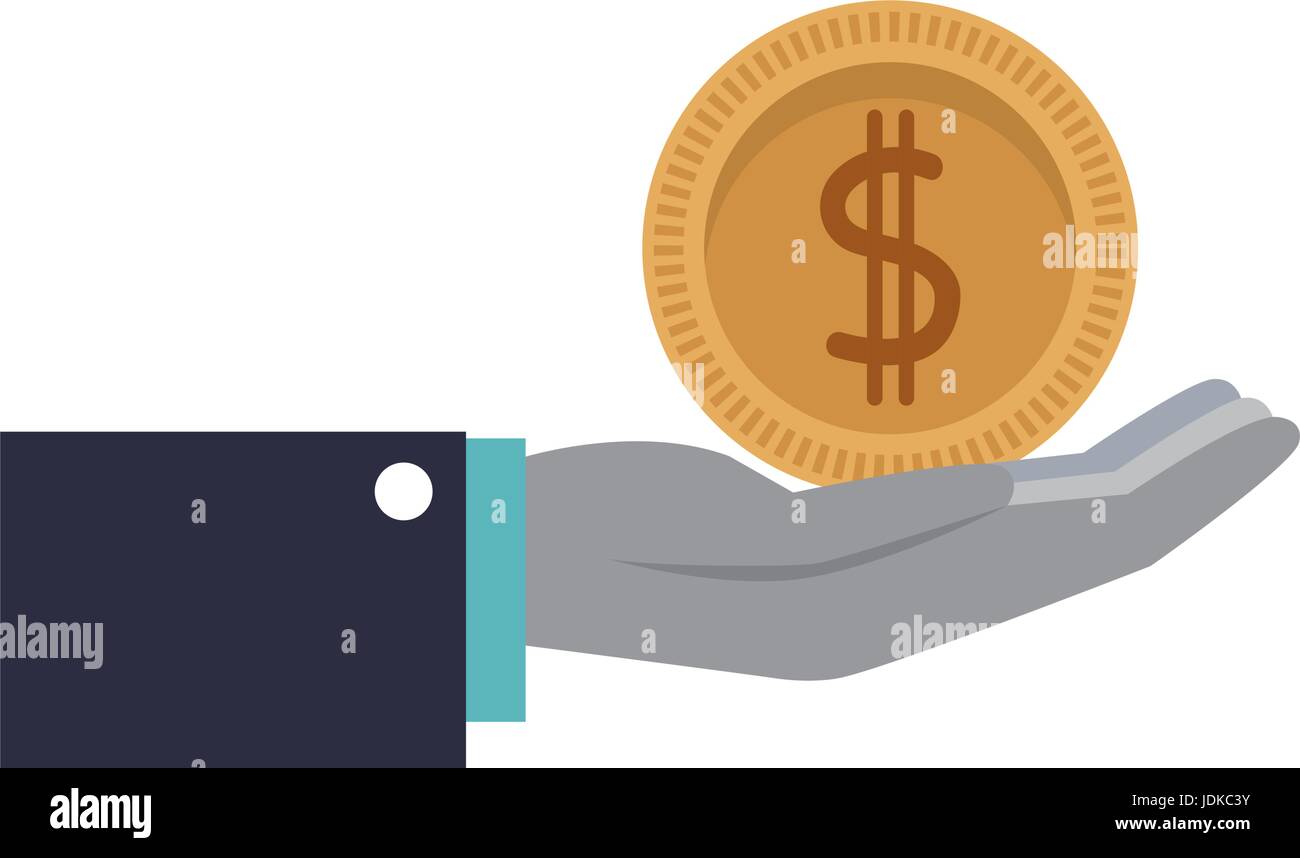 cartoon hand holding coin money image Stock Vector Image & Art - Alamy