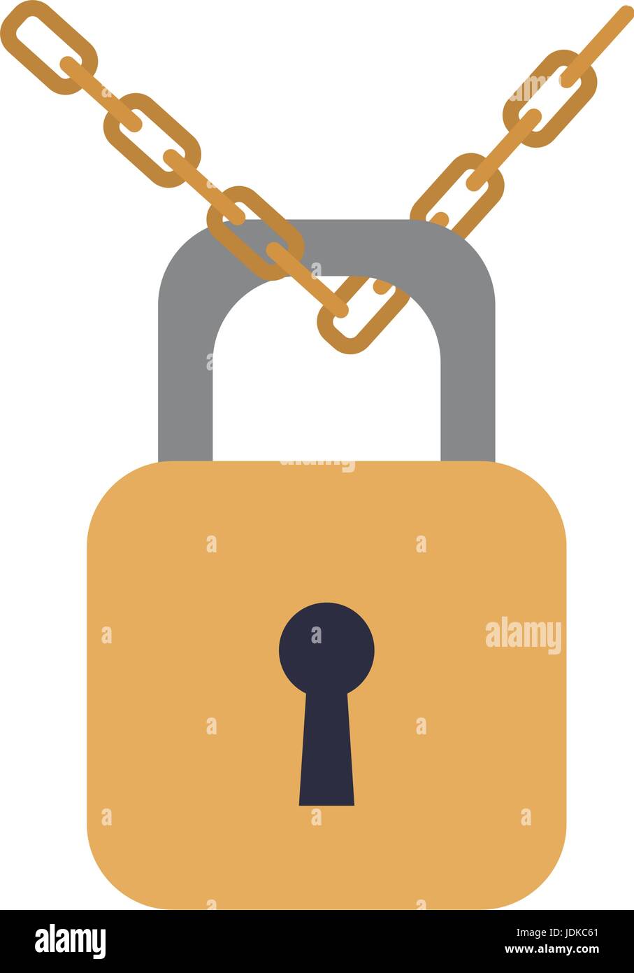 Chained padlock Stock Vector Images - Alamy