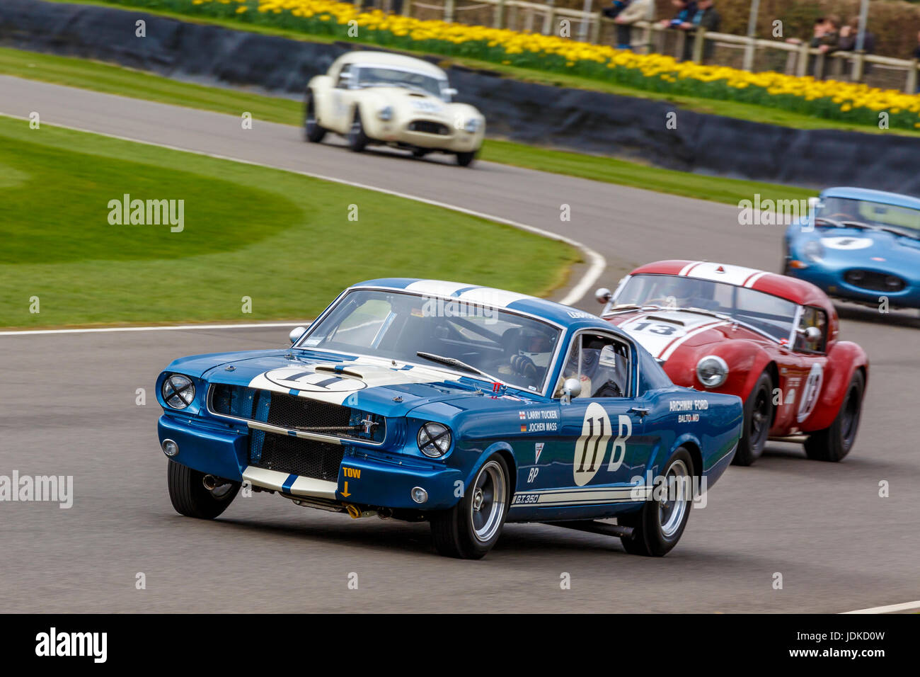 1965 Ford Shelby Mustang GT350 with driver Jochen Mass during the ...