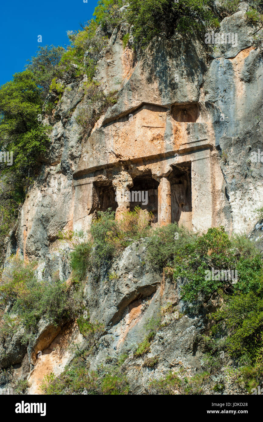 Rock tombs in Fethiye, Mugla Province, Turkey Stock Photo - Alamy