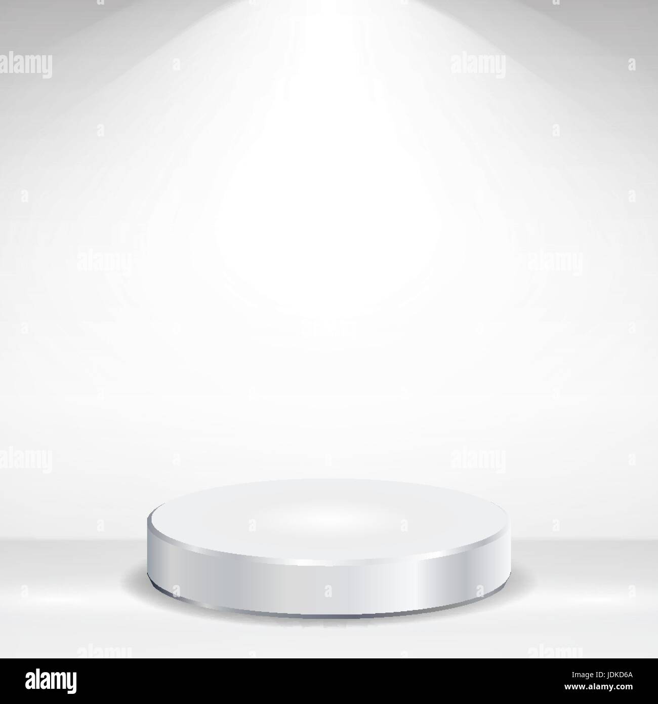 3d Empty Podium Vector. Round Empty White Podium On Clean light ...