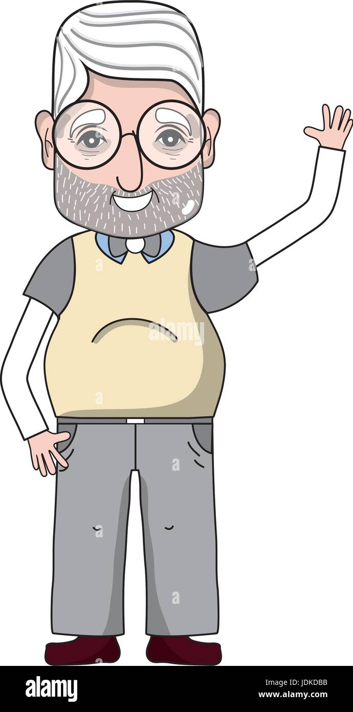 Handsome senior beard old man Stock Vector Images - Alamy
