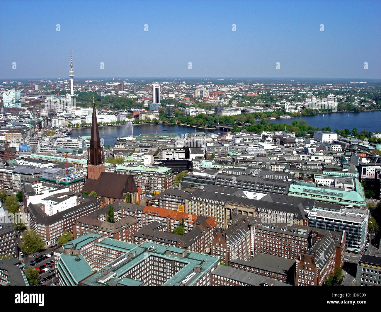 Germany, Hamburg, the Alster and city, aerial photo, Deutschland ...