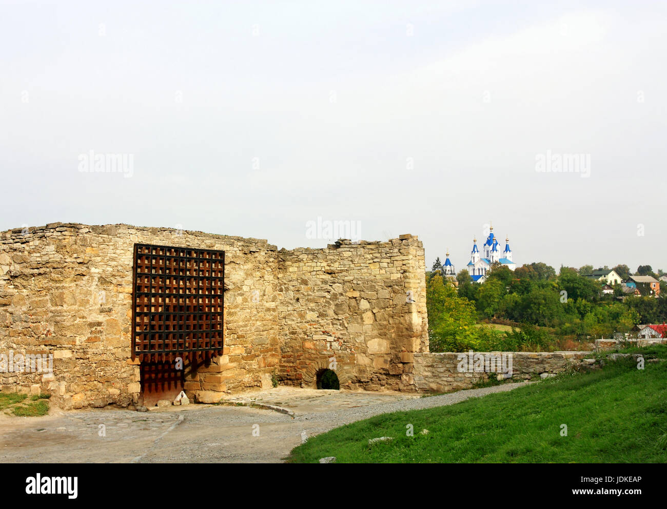 Ancient citadel wall remains and entrance into the fortress Stock Photo ...