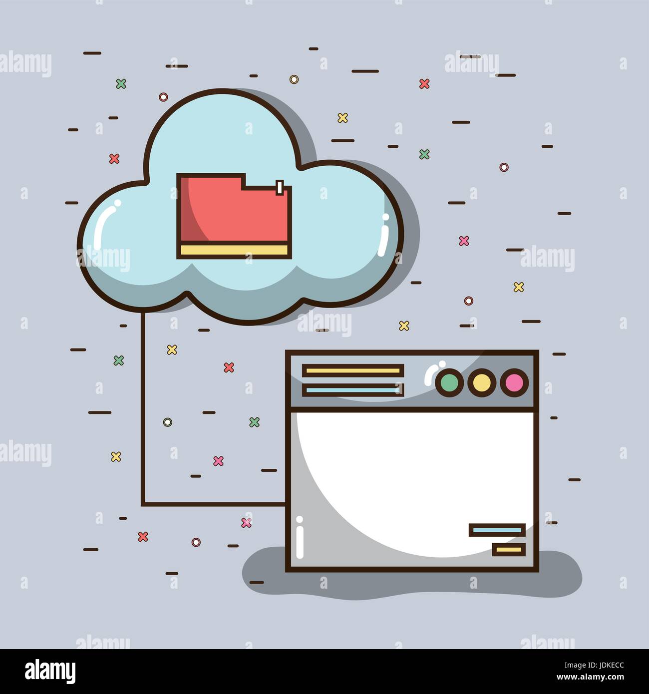 technology window with file inside of cloud Stock Vector Image & Art ...