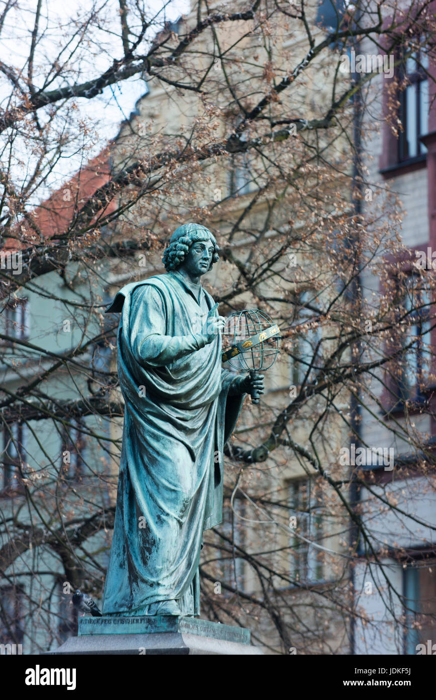 Statue of Nicolaus Copernicus, who was born in Torun, in the Old Town ...