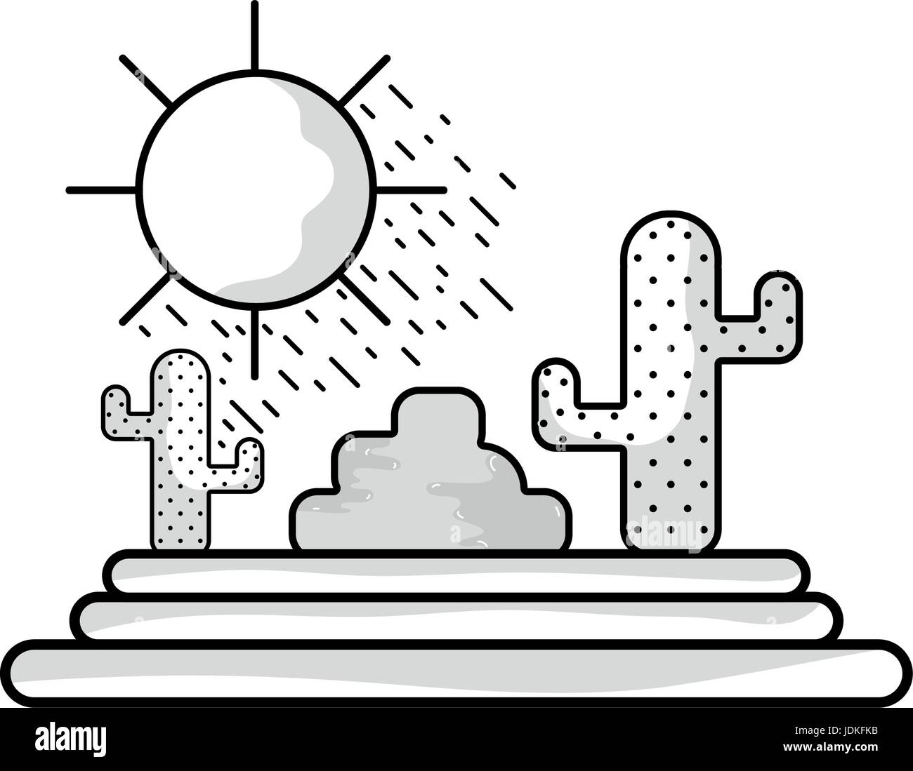 Line cactus sun natural hi-res stock photography and images - Alamy