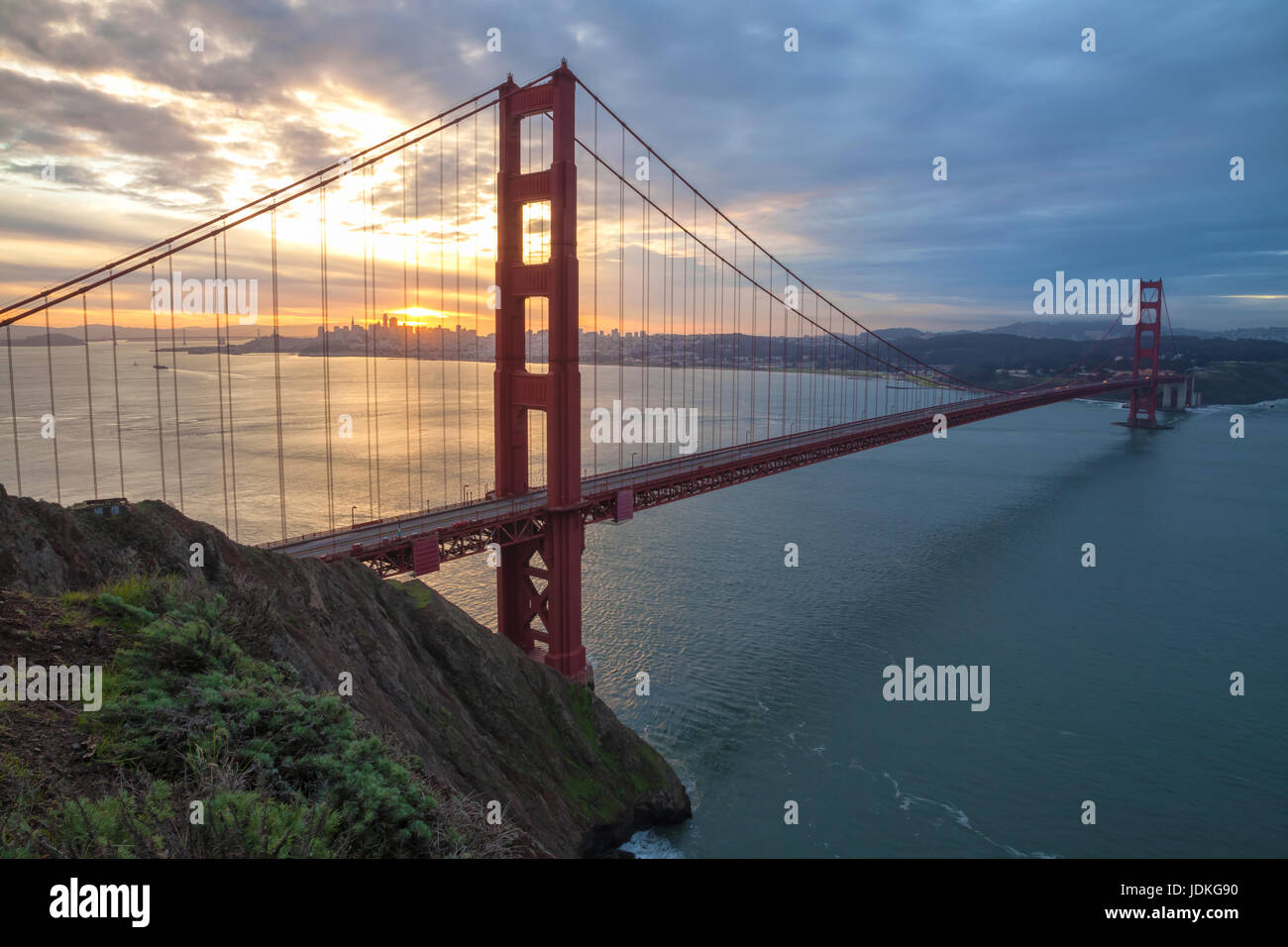Golden Gate Bridge At Sunrise