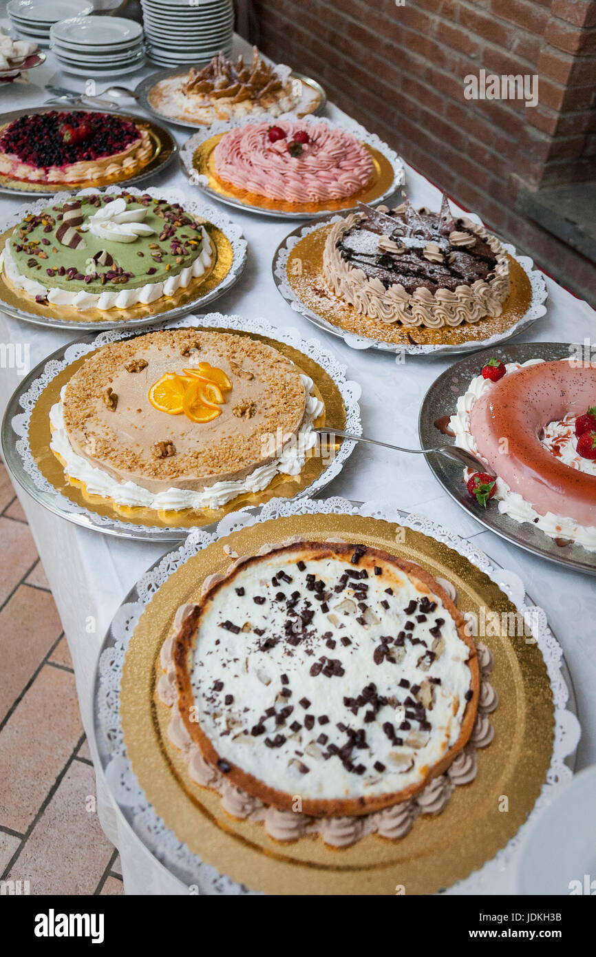 Party cakes wide angle Stock Photo - Alamy