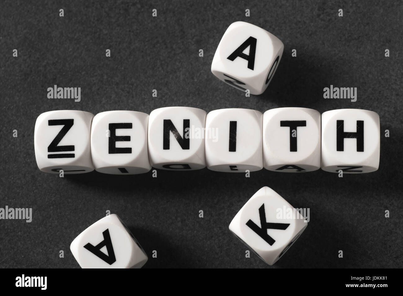 word zenith on white toy cubes Stock Photo - Alamy