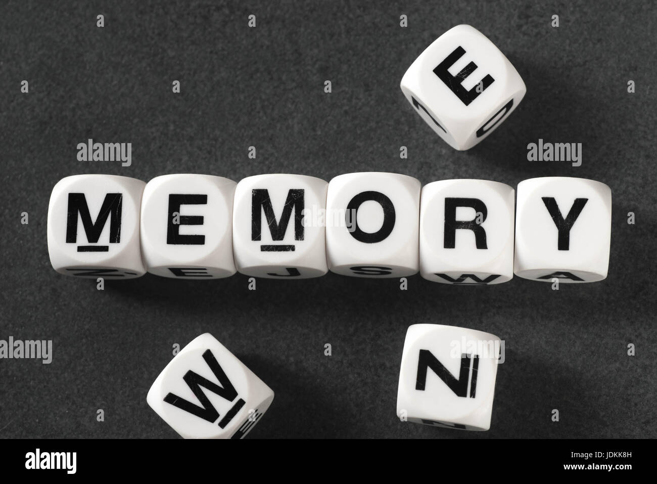 word memory on white toy cubes Stock Photo - Alamy