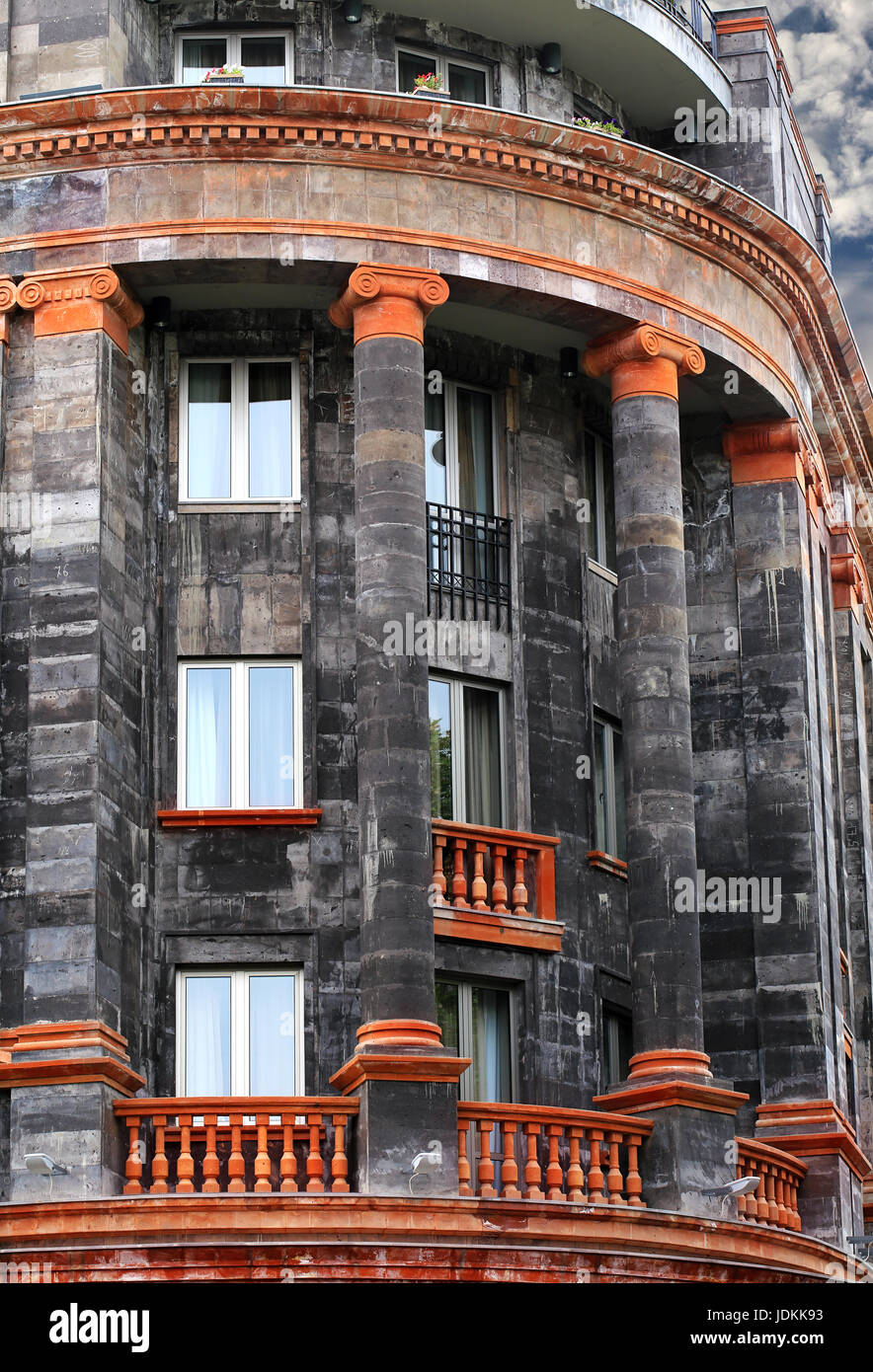 House wall with columns Stock Photo - Alamy