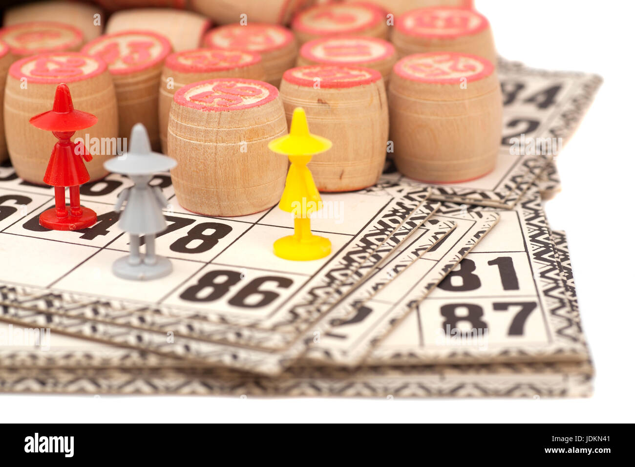Cards and kegs for Russian lotto (bingo game) on white background Stock ...