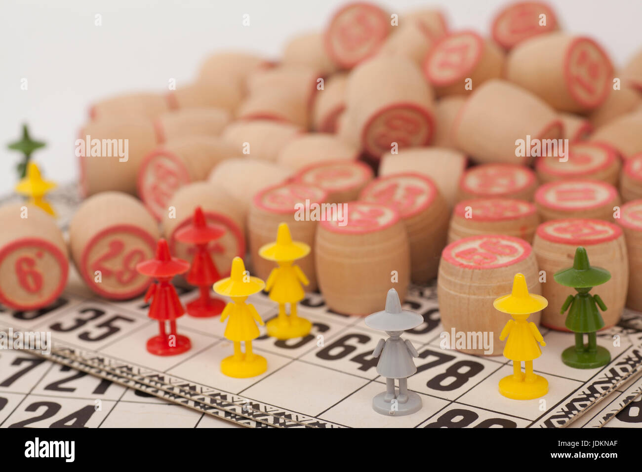 Cards and kegs for Russian lotto (bingo game) on white background Stock ...