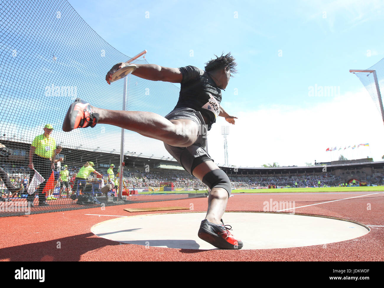 Fedrick Dacres (JAM) wins the discus with a throw of 224-3 (68.36m ...