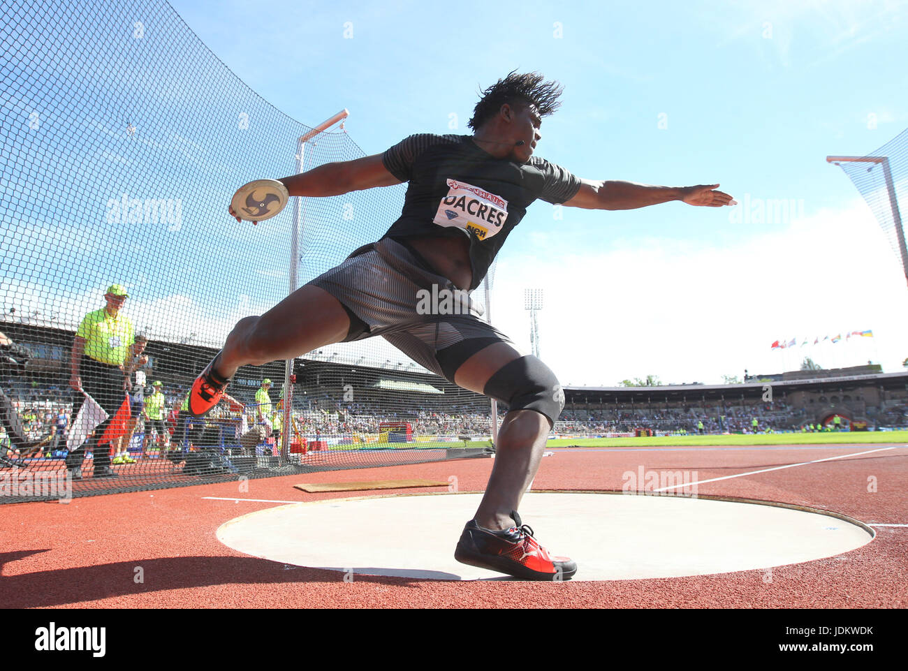 Fedrick Dacres (JAM) wins the discus with a throw of 224-3 (68.36m ...