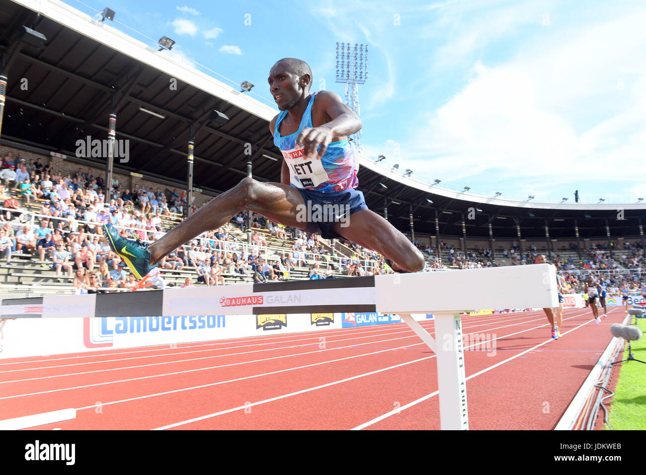 Nicholas Bett (KEN) places third in the steeplechase in 8:21.98 during ...