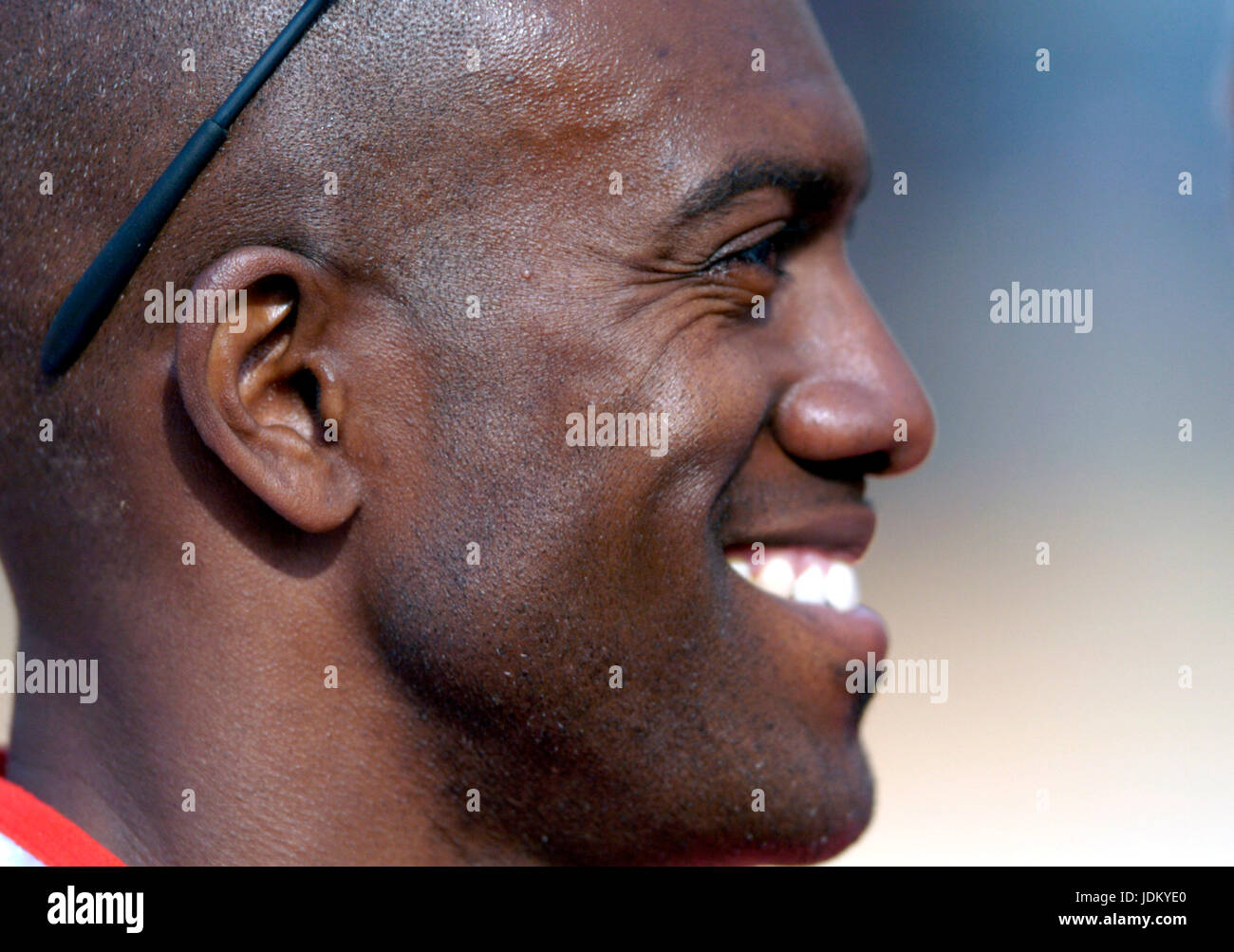 Apr 18, 2004; Walnut, CA, USA: Allen Johnson reacts after winning the ...