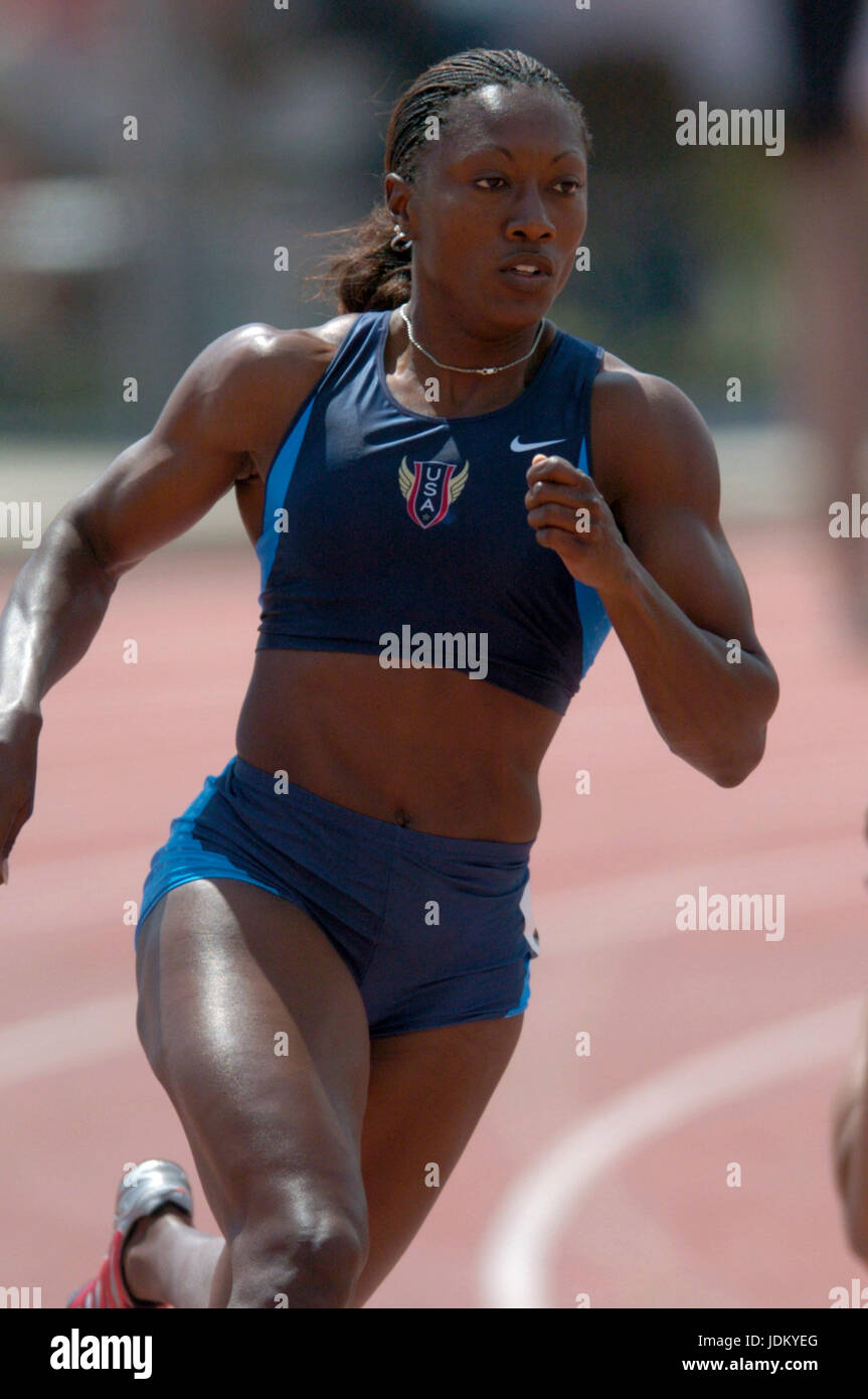 Apr 18, 2004; Walnut, CA, USA; Chryste Gaines places places fourth in ...