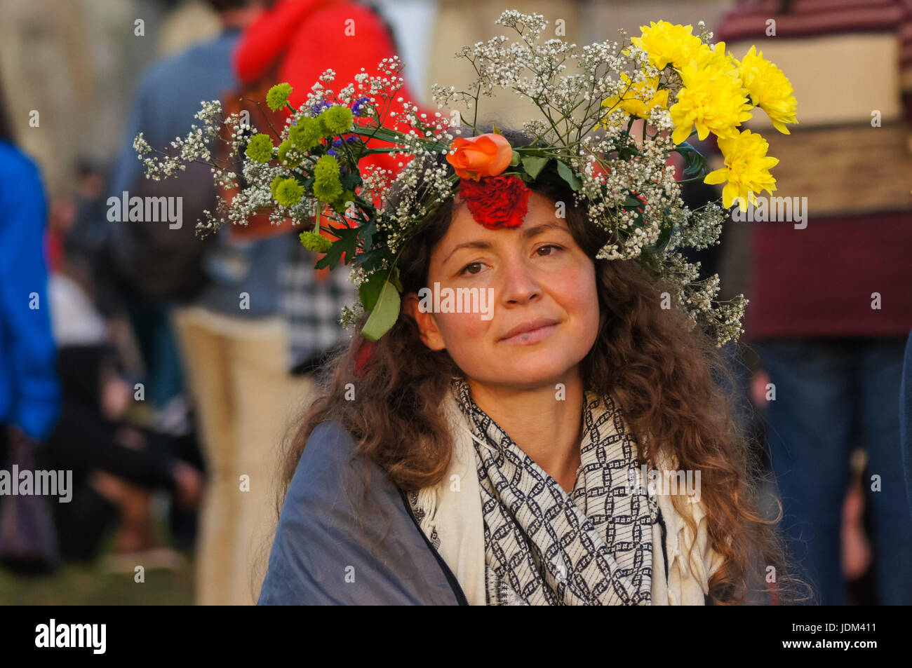 Summer Solstice celebrations at Stonehenge, Wiltshire United Kingdom UK ...