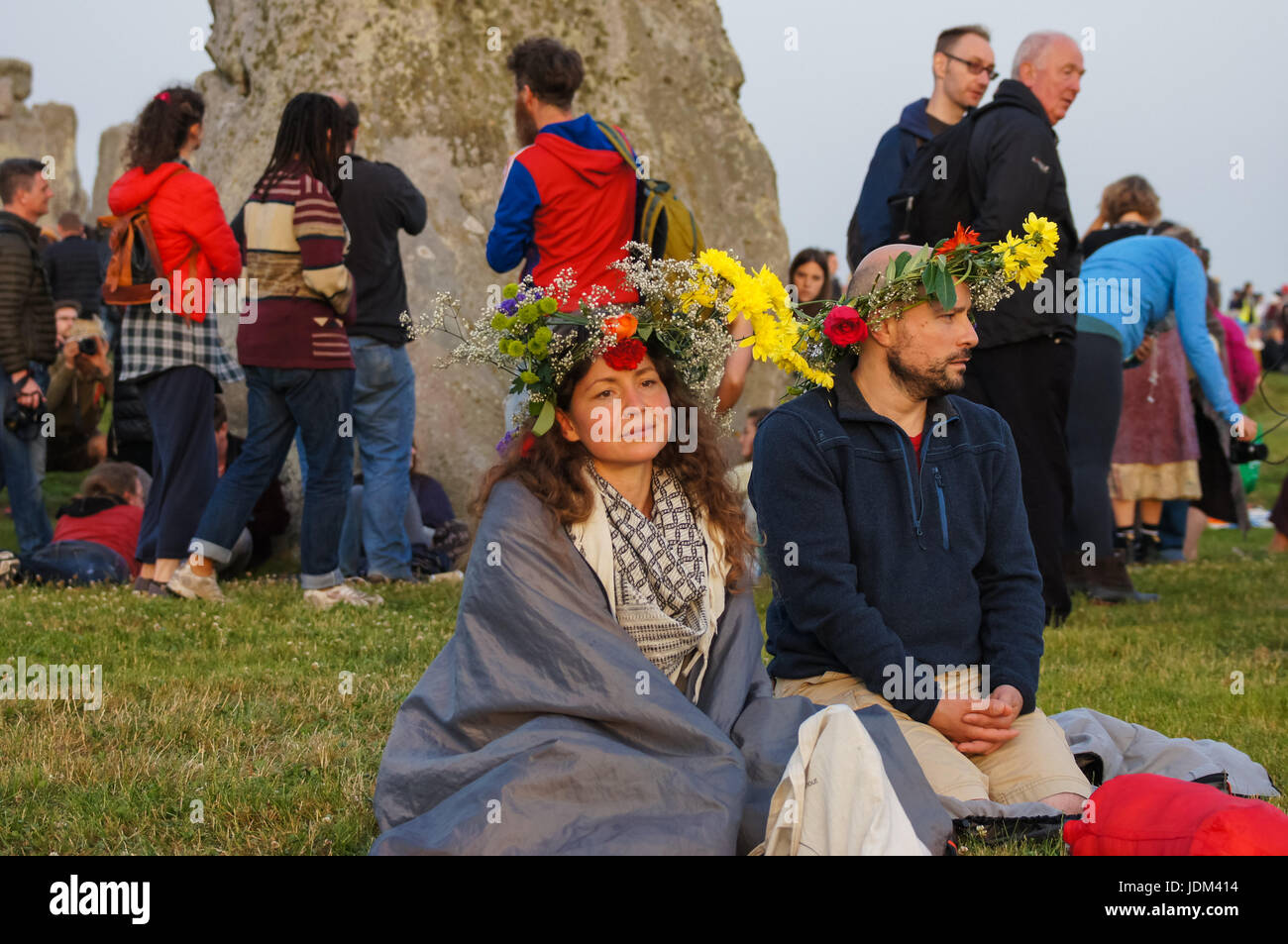 Summer Solstice celebrations at Stonehenge, Wiltshire United Kingdom UK ...
