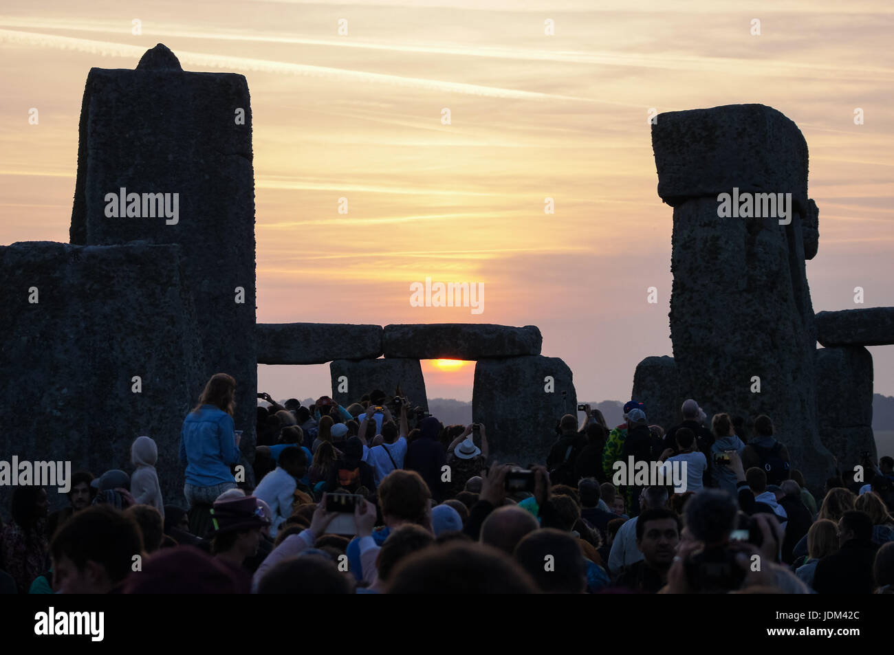 Summer Solstice celebrations at Stonehenge, Wiltshire United Kingdom UK ...