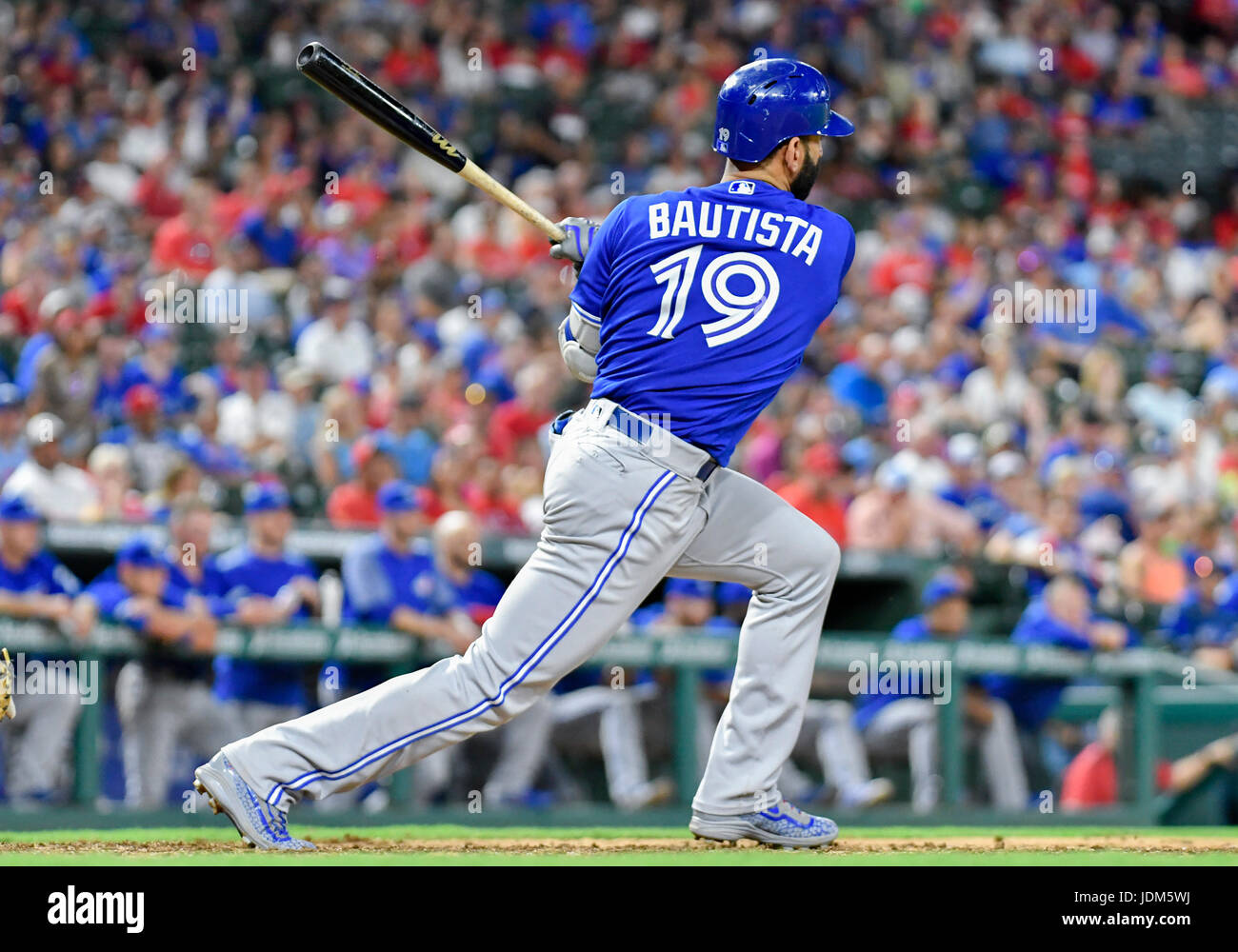 JUN 19, 2017: Toronto Blue Jays right fielder Jose Bautista #19 at bat ...