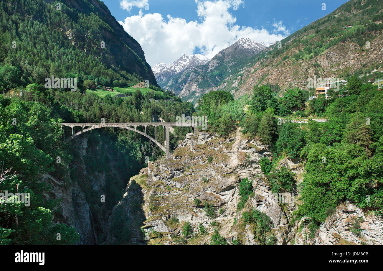 Two mountains and a bridge in between hi-res stock photography and ...