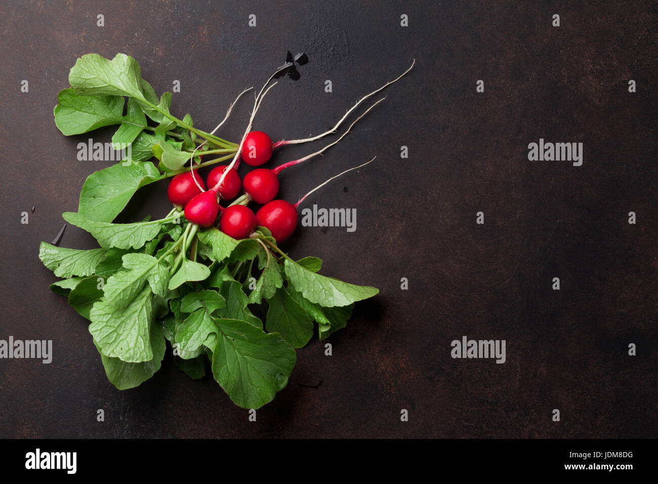 Fresh garden radish. Top view with copy space Stock Photo - Alamy
