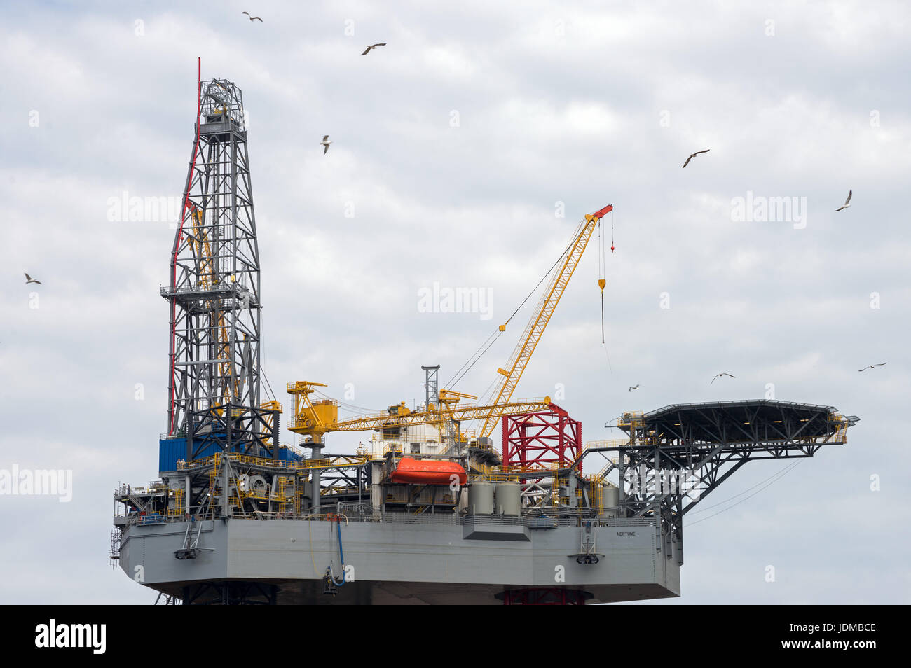 Building of an oil platform "Neptun" at shipyard for Caspian sea mining ...