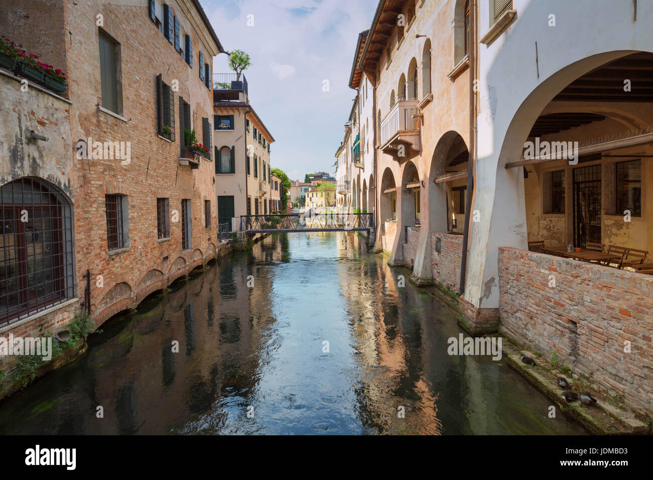 Treviso / View of the historical architecture and river channel Stock ...