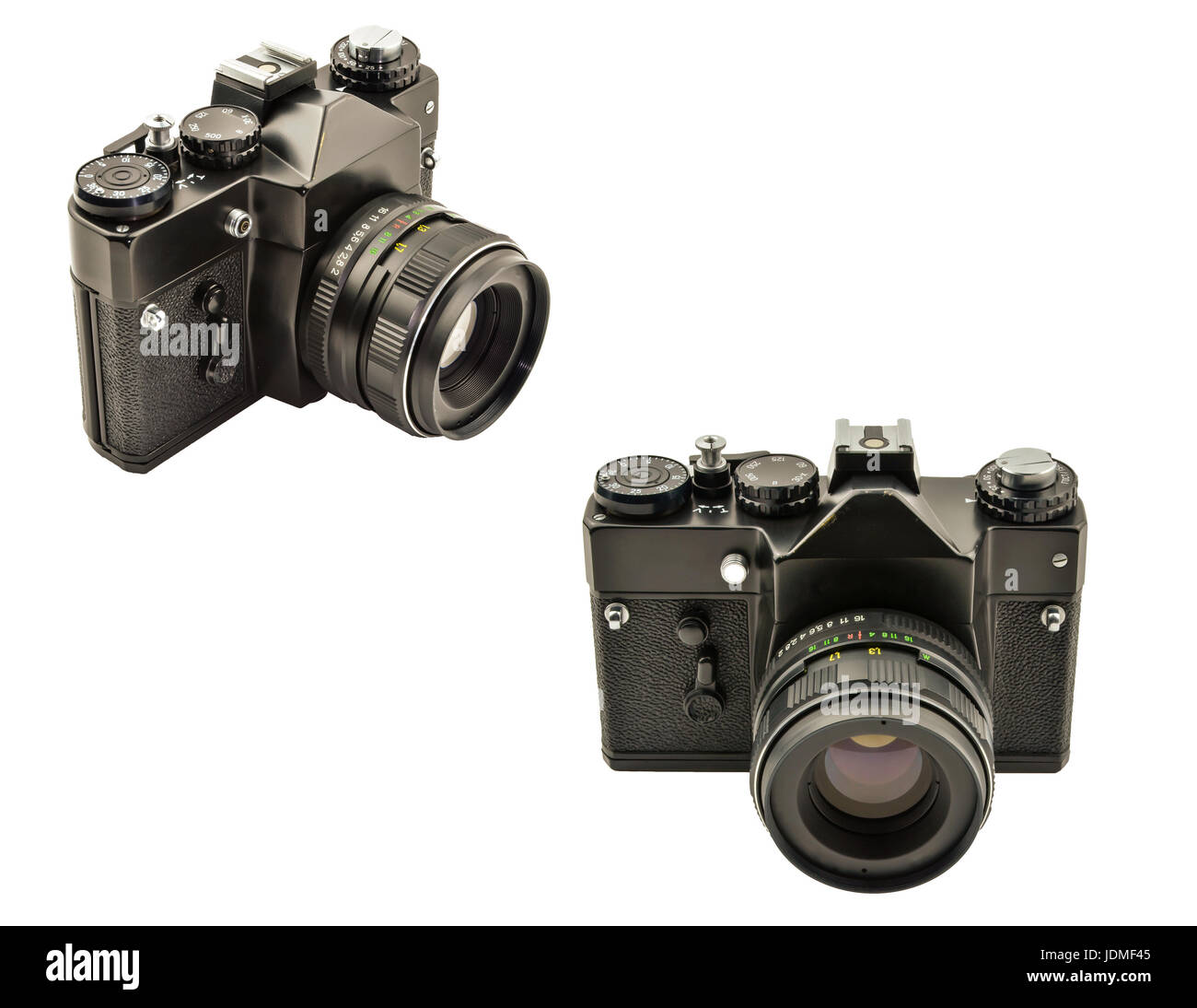 Old-time photo-camera collage on white background Stock Photo - Alamy