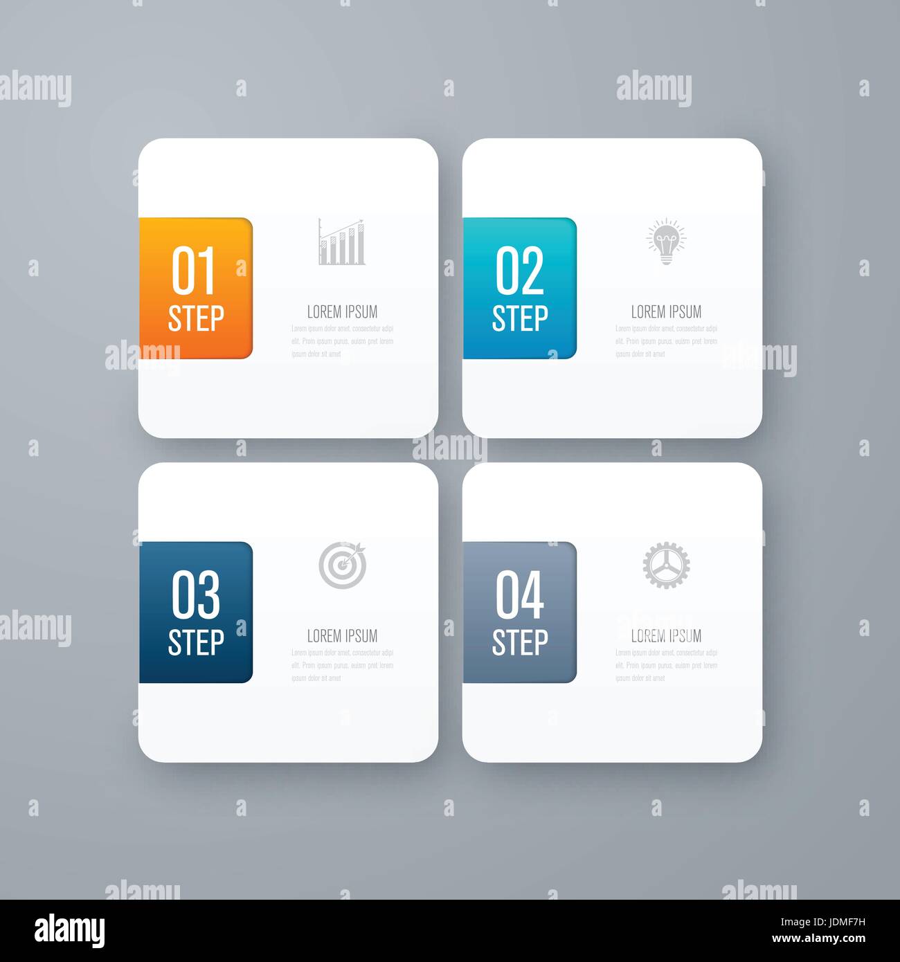 Business infographics template 4 steps with square Stock Vector Image ...