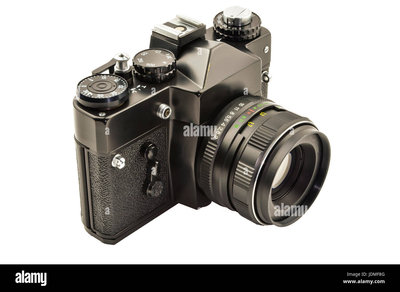 Old-time photo-camera on white background Stock Photo - Alamy