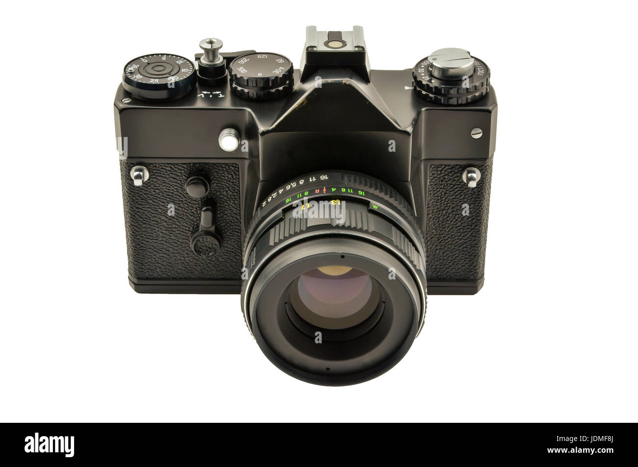 Old-time photo-camera on white background Stock Photo - Alamy