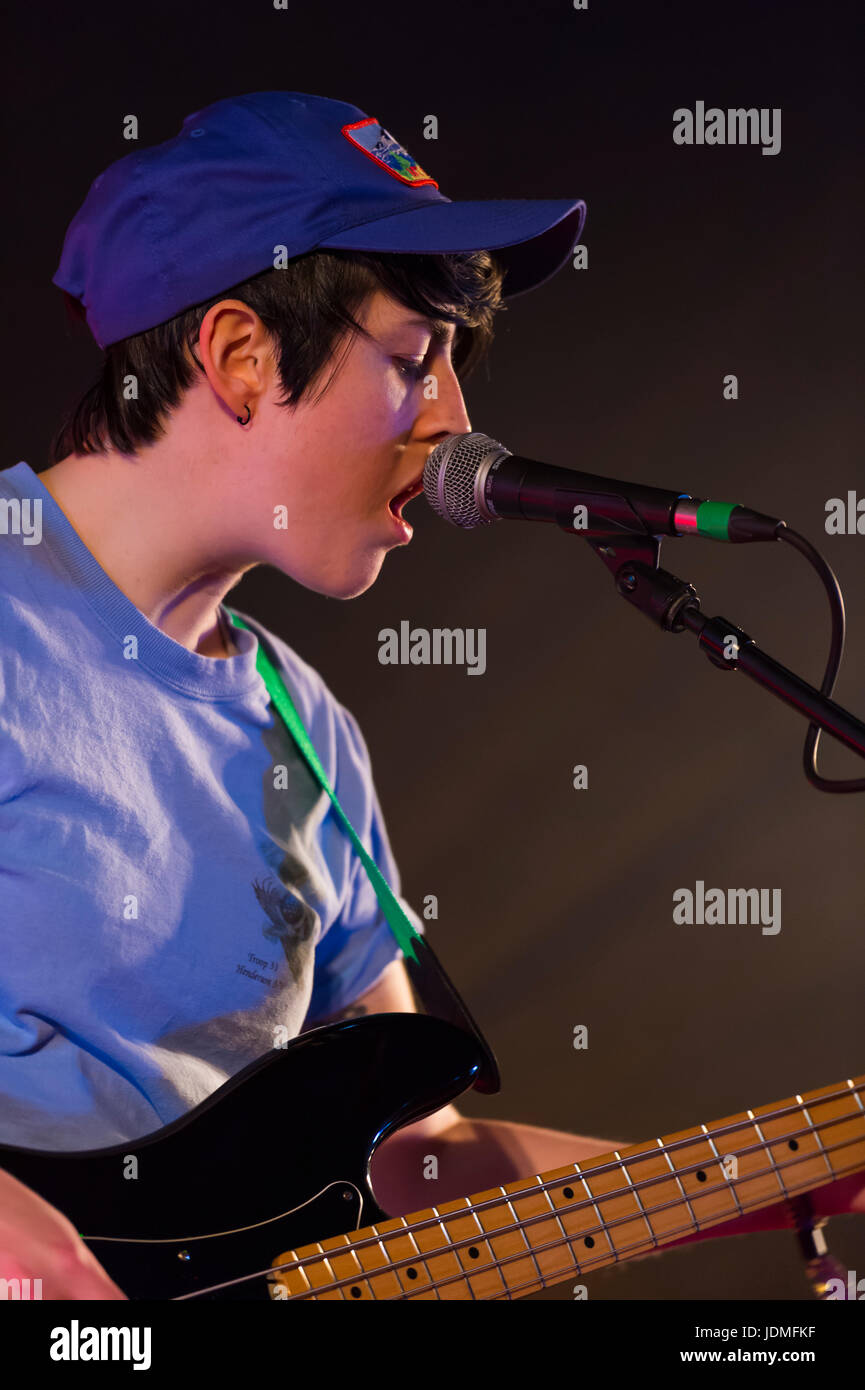 Thornhill, Scotland, UK - August 26, 2016: Suse Bear, bass guitarist ...