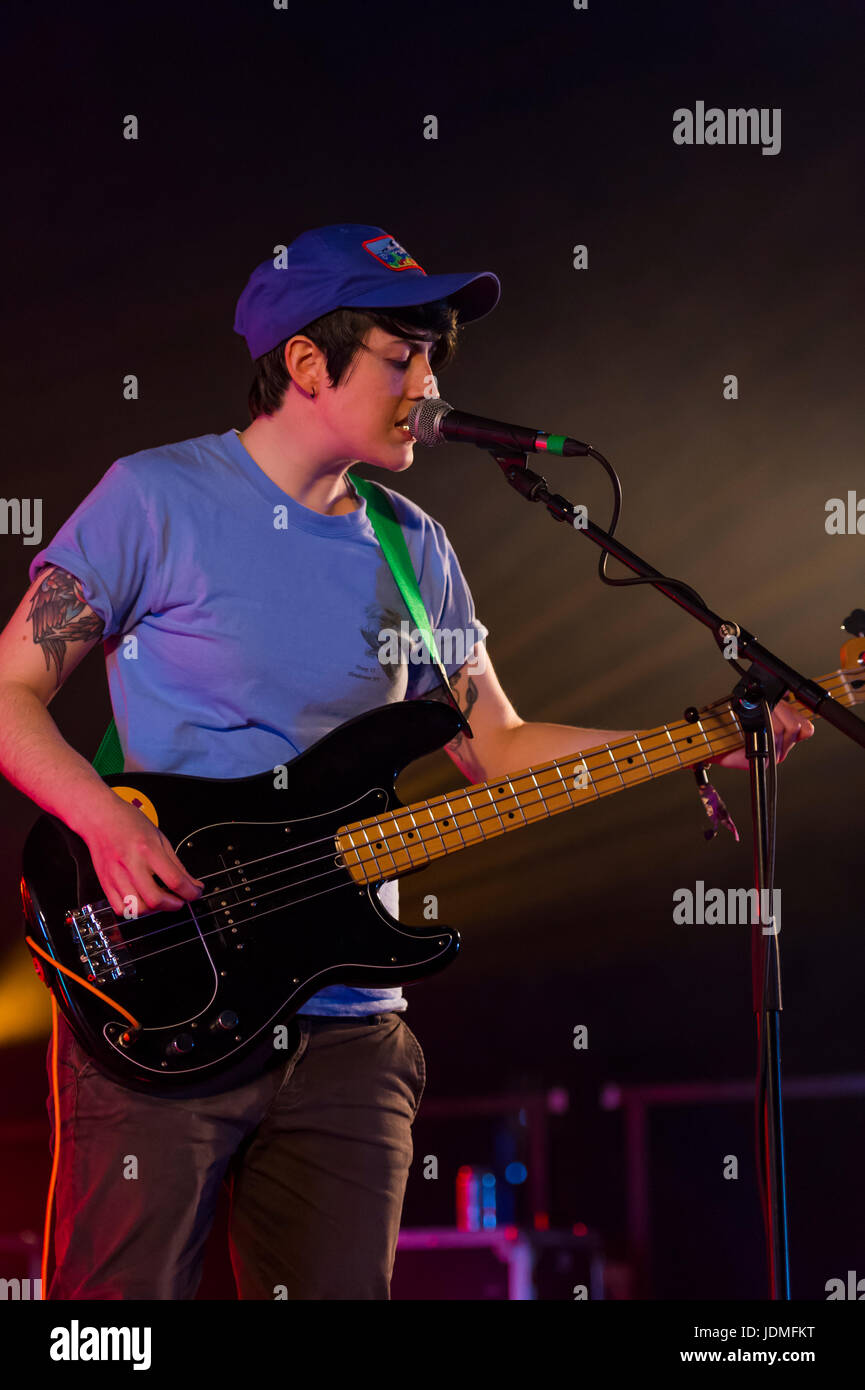 Thornhill, Scotland, UK - August 26, 2016: Suse Bear, bass guitarist ...