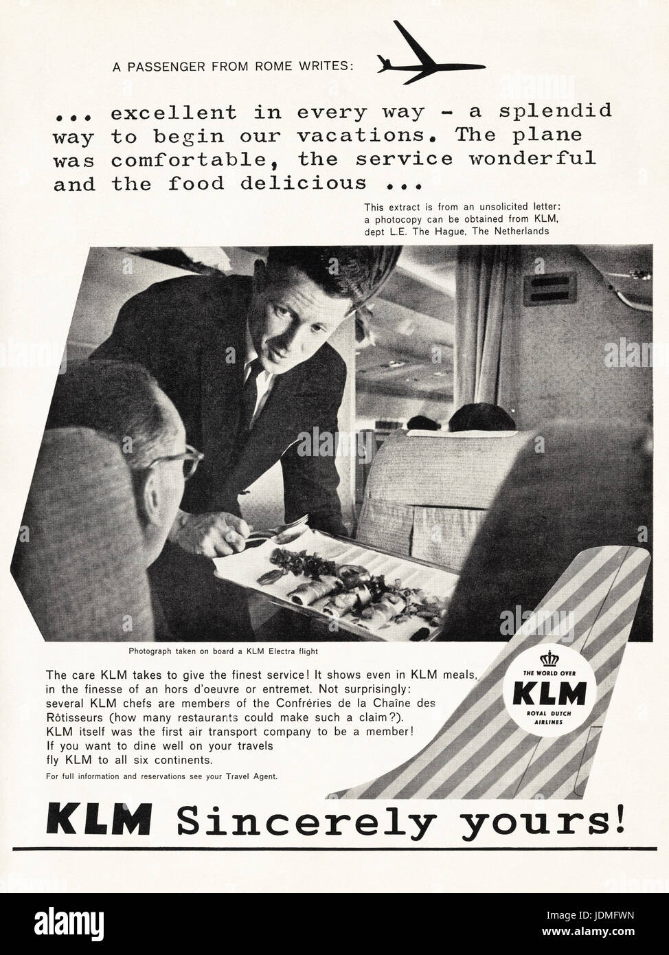 1960s advertisement advertising KLM Dutch airline in magazine dated 5th ...