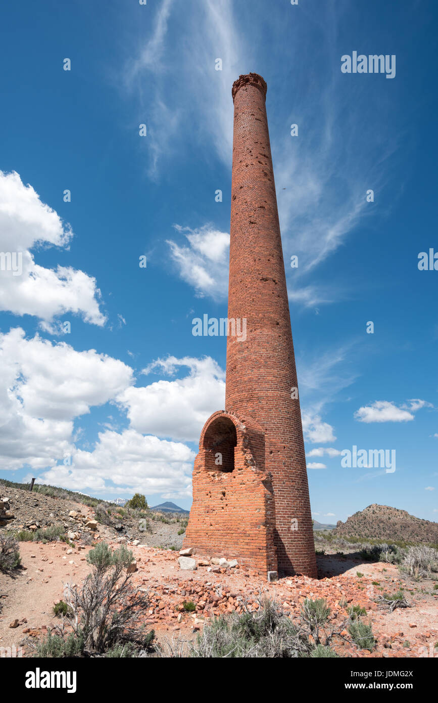 Stack of the old Combination Mill in East Belmont, Nevada Stock Photo ...