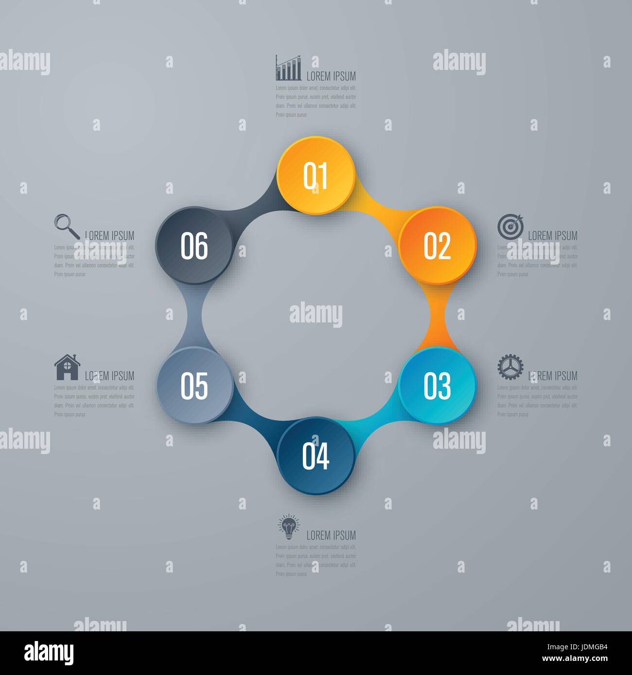 6 steps infographic hi-res stock photography and images - Alamy