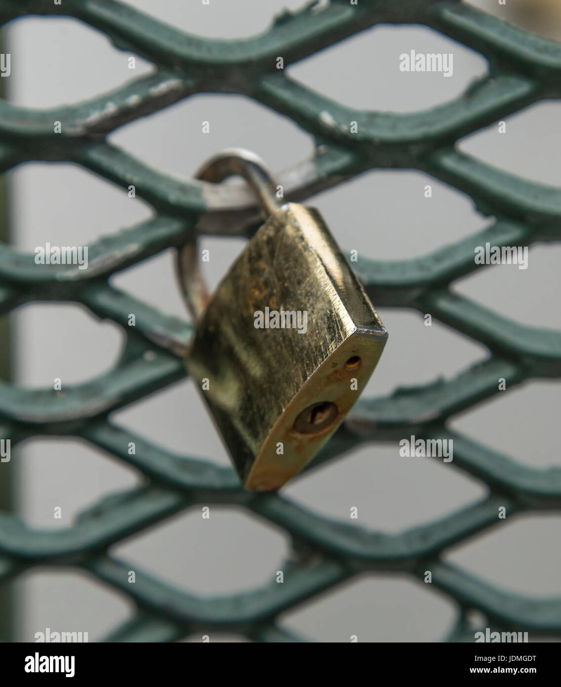 A Love Padlock attached to the side of a bridge Stock Photo - Alamy