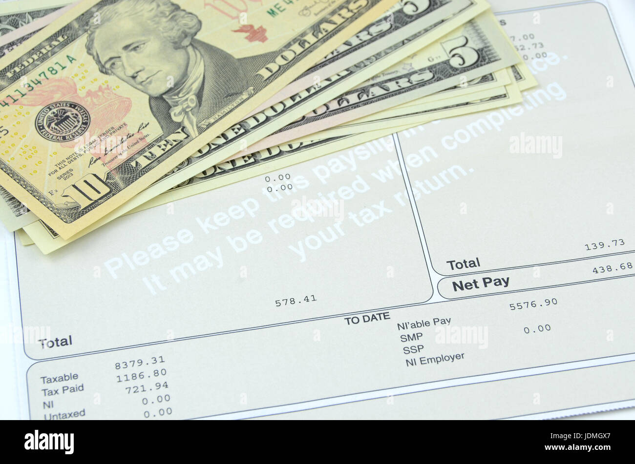Salary slip us hi-res stock photography and images - Alamy