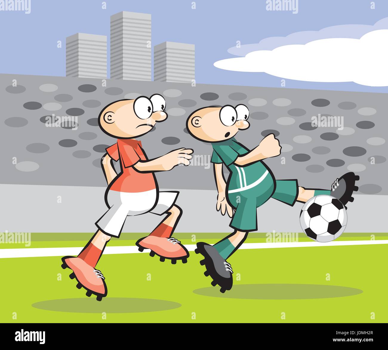 Cartoons Soccer players. Conceptual vector illustrations Stock Vector ...