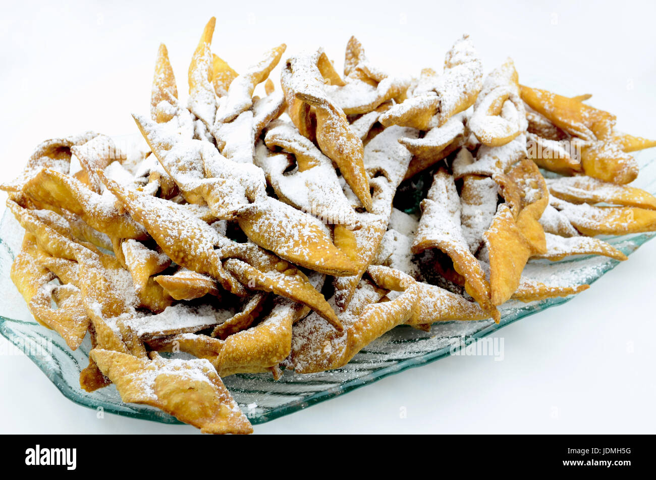 Chrust (faworek) funnel cake - Polish fried cookie (a kind of cracknels ...