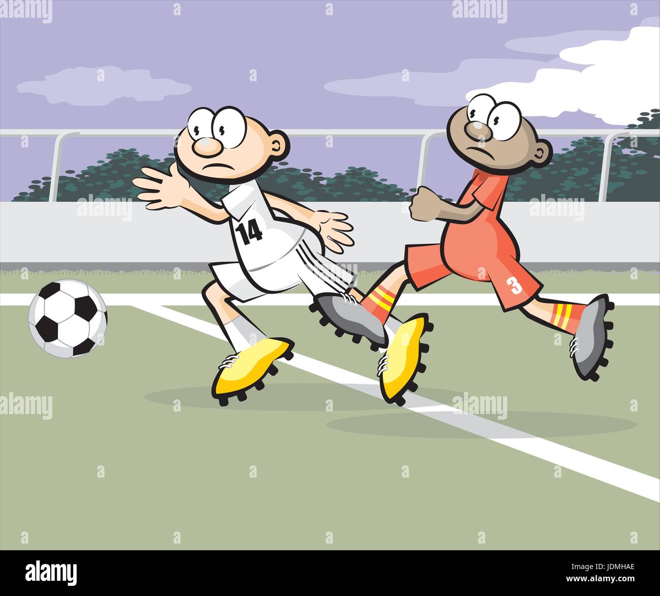 Cartoons Soccer players. Conceptual vector illustrations Stock Vector ...